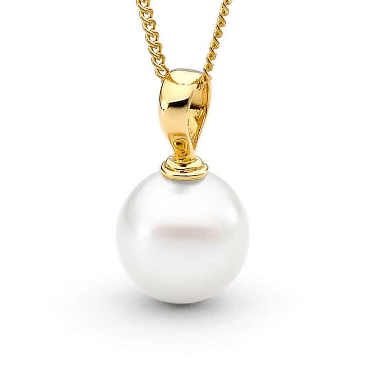 V Bale Pearl Pendant with Singular Bezel Set Diamond - Allure South Sea ...