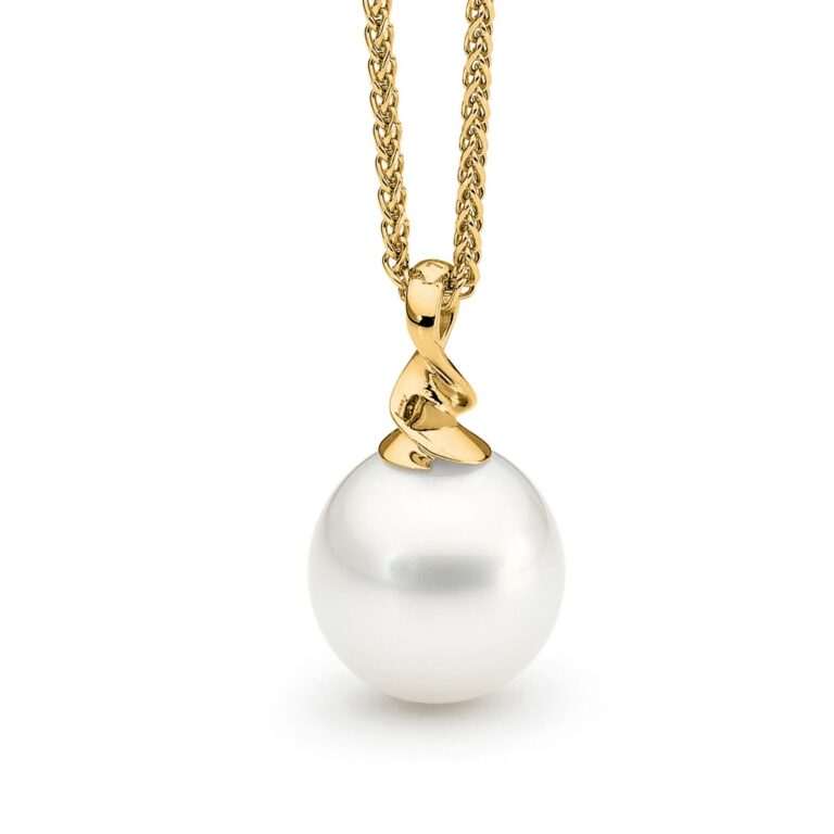 V Bale Pearl Pendant with Singular Bezel Set Diamond - Allure South Sea ...