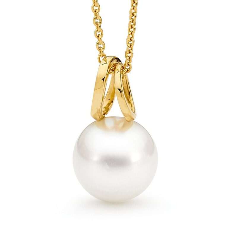 V Bale Pearl Pendant with Singular Bezel Set Diamond - Allure South Sea ...