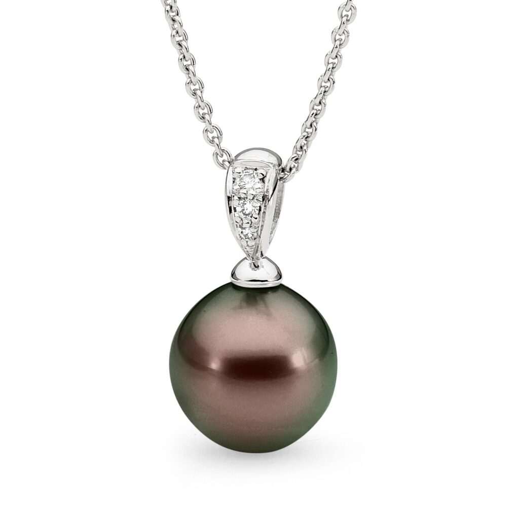 Singular Bezel Set Diamond & Pearl Pendant - Allure South Sea Pearls