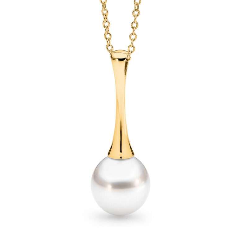 V Bale Pearl Pendant with Singular Bezel Set Diamond - Allure South Sea ...
