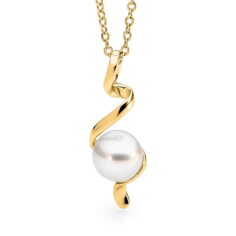 V Bale Pearl Pendant with Singular Bezel Set Diamond - Allure South Sea ...