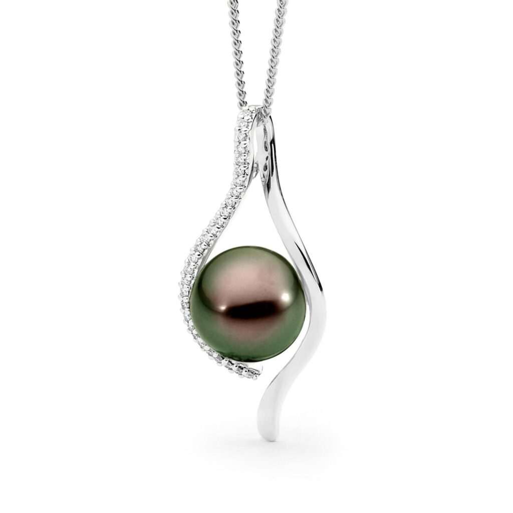 Singular Bezel Set Diamond & Pearl Pendant - Allure South Sea Pearls