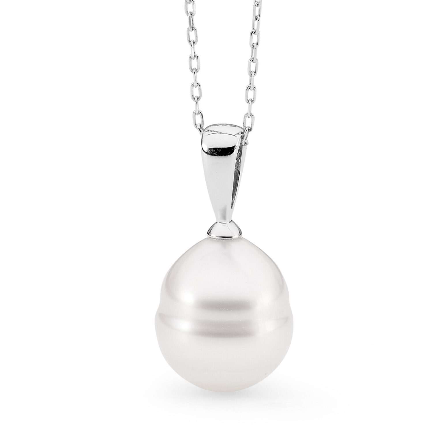 V Bale Pearl Pendant with Singular Bezel Set Diamond - Allure South Sea ...