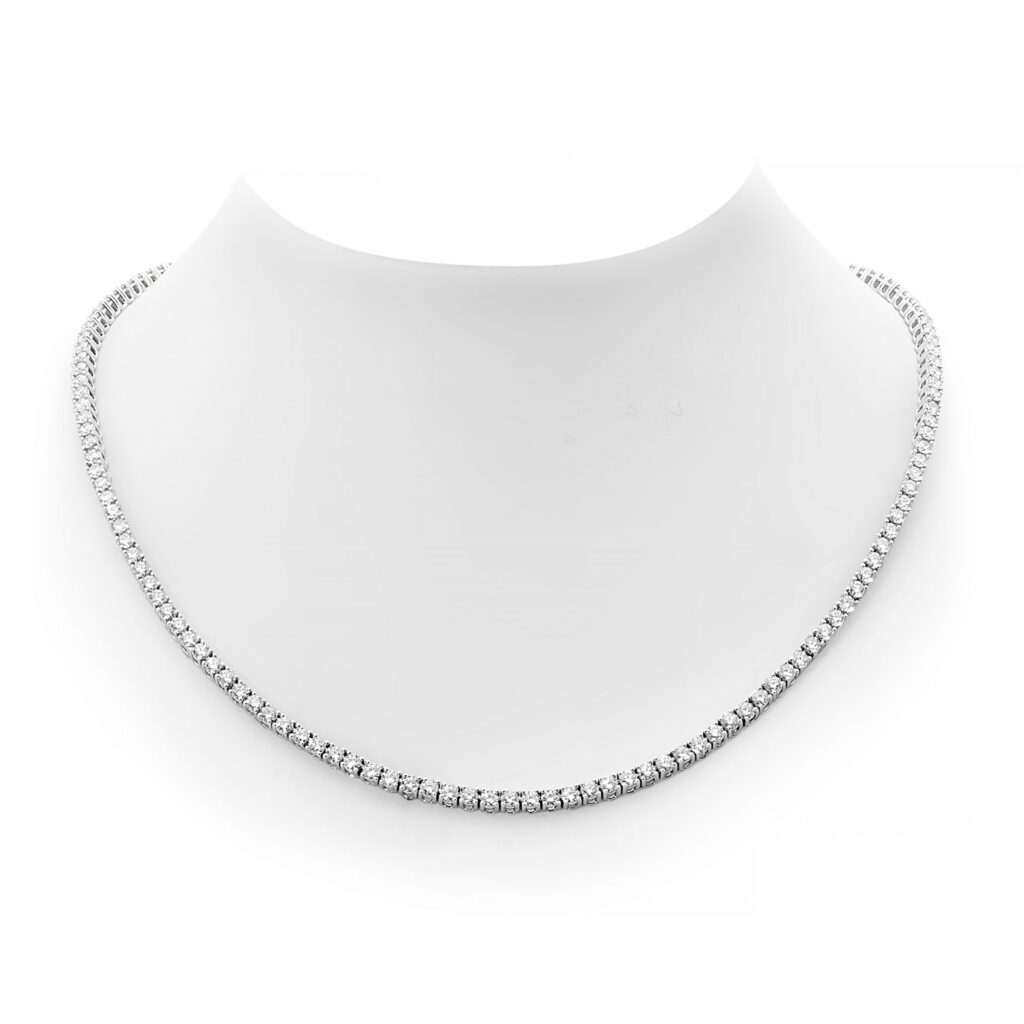 White Gold Diamond Tennis Necklace - Allure South Sea Pearls